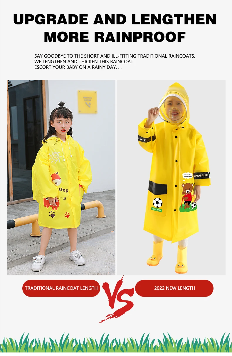 Cartoon Children's Kindergarten Raincoat With Schoolbag Eva Kids Raincoat - Buy Outdoor Pvc ...
