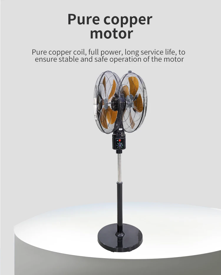 Double Head 360° Shaking Floor Standing Electric Fan - 18" Industrial ...