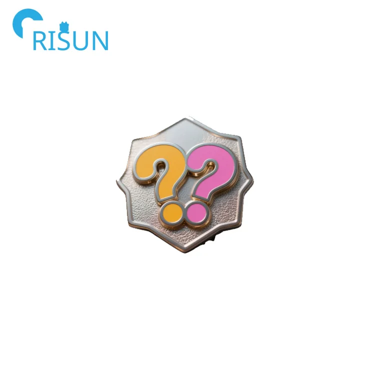 Wholesale Rainbow Solved Tipper Question Mark Soft Enamel Pin