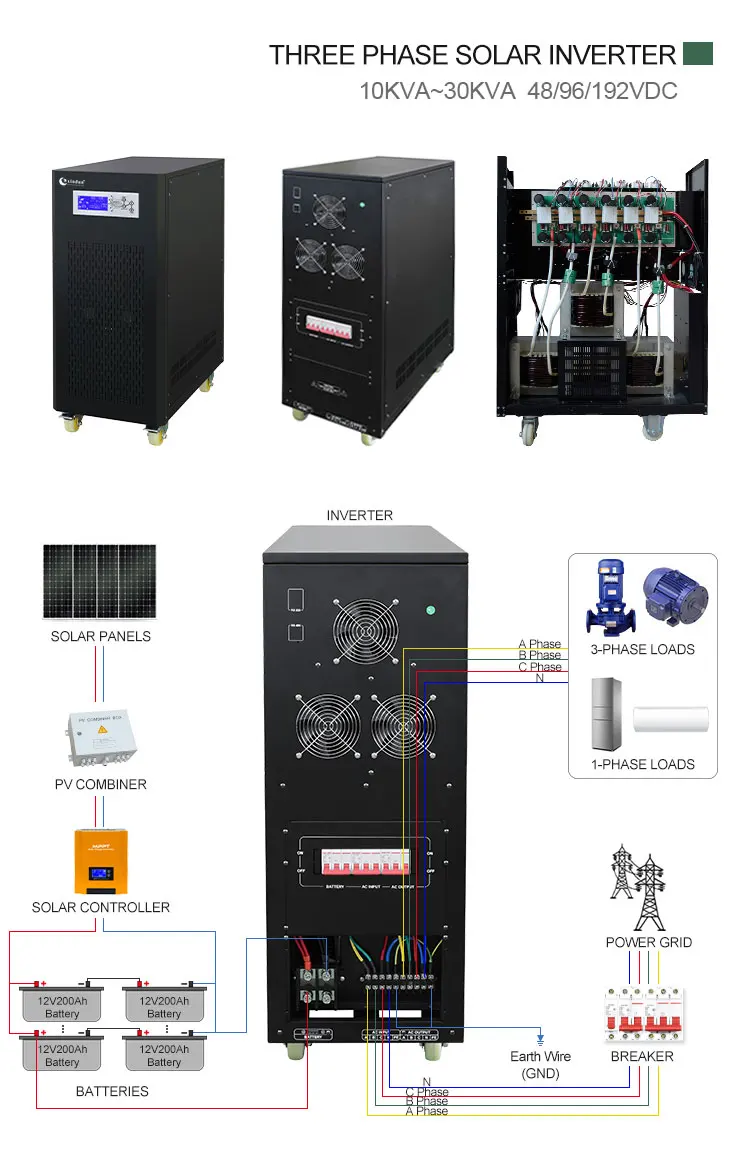 15kw 20kw Inverter Three Phase 48v 6000w 10kw Hybrid 10kva 8kw 3phase ...