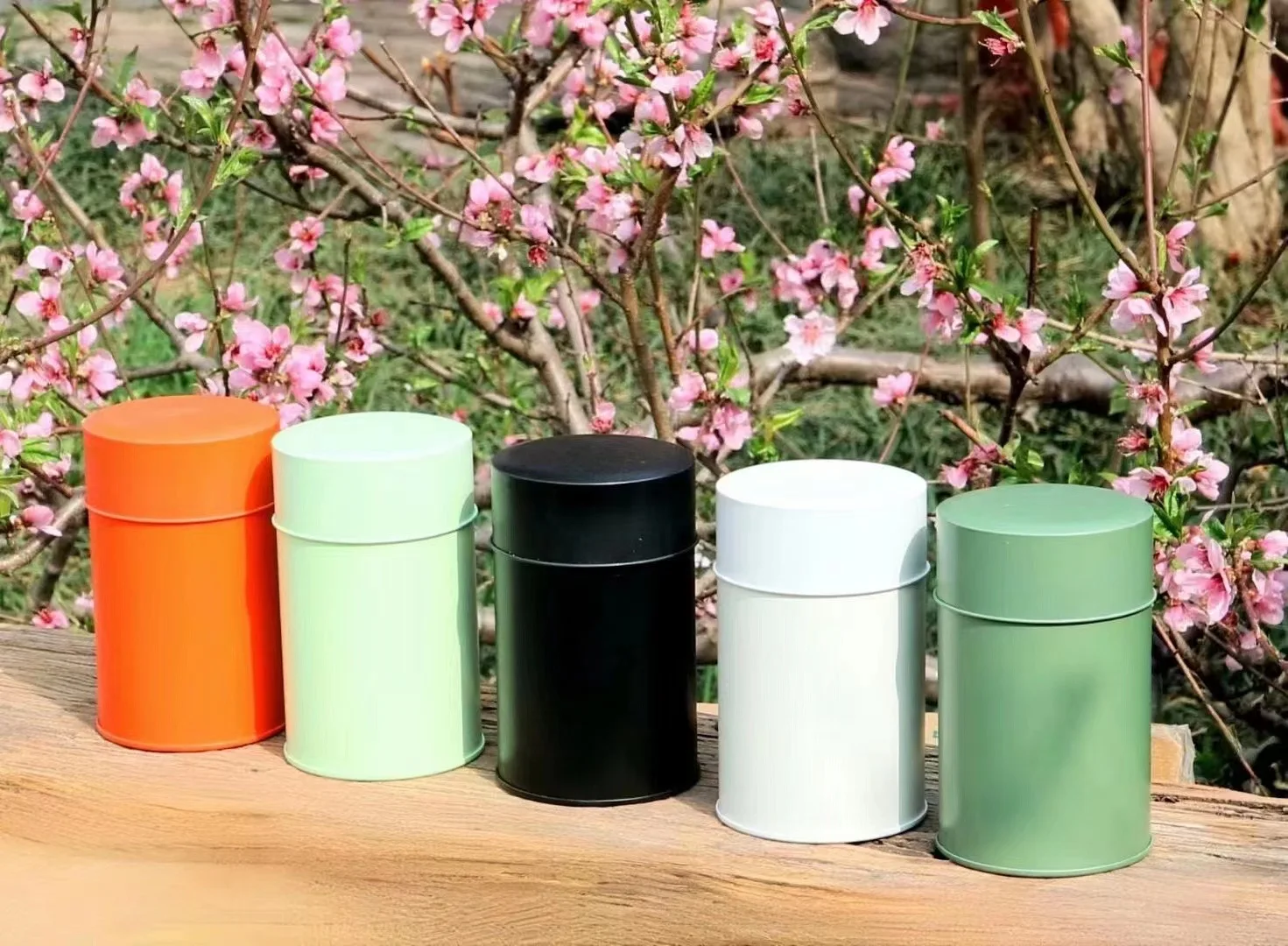 Luxury Cylinder Empty Canister - Double Lid Metal Storage Box