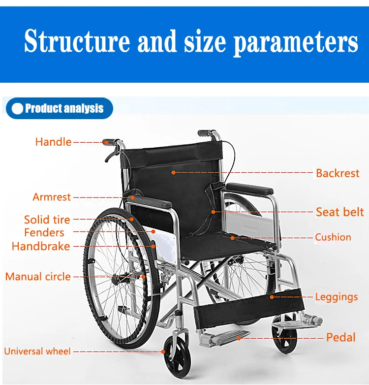Affordable Foldable Lightweight Manual Wheelchair for Handicap Patients ...