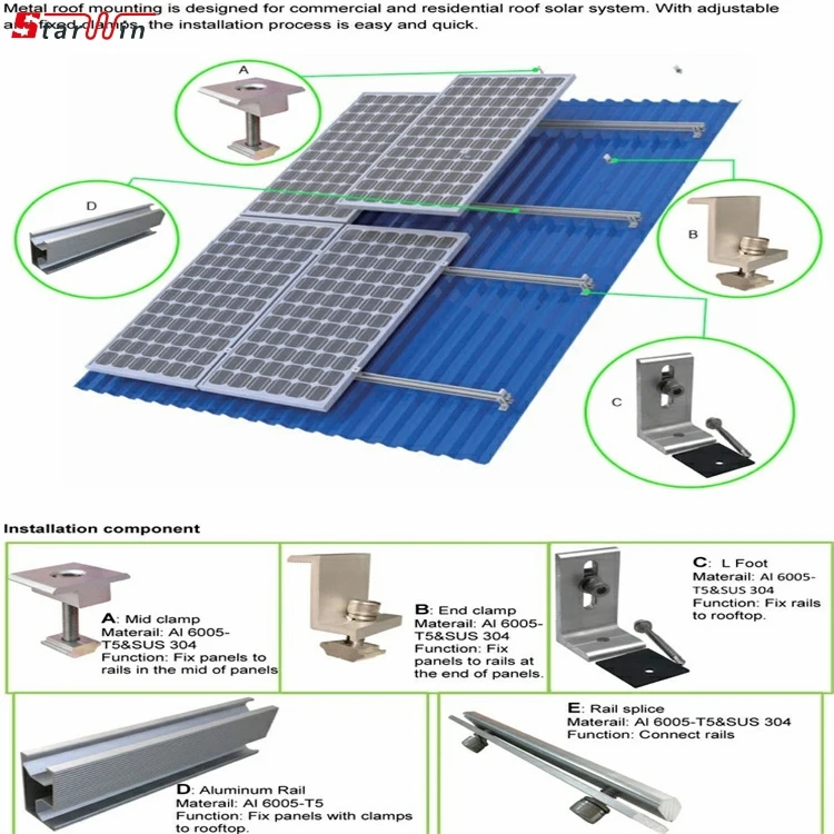 Starwin Solar Mounting Stock Metal Roof Aluminum L Foot - Buy Solar ...