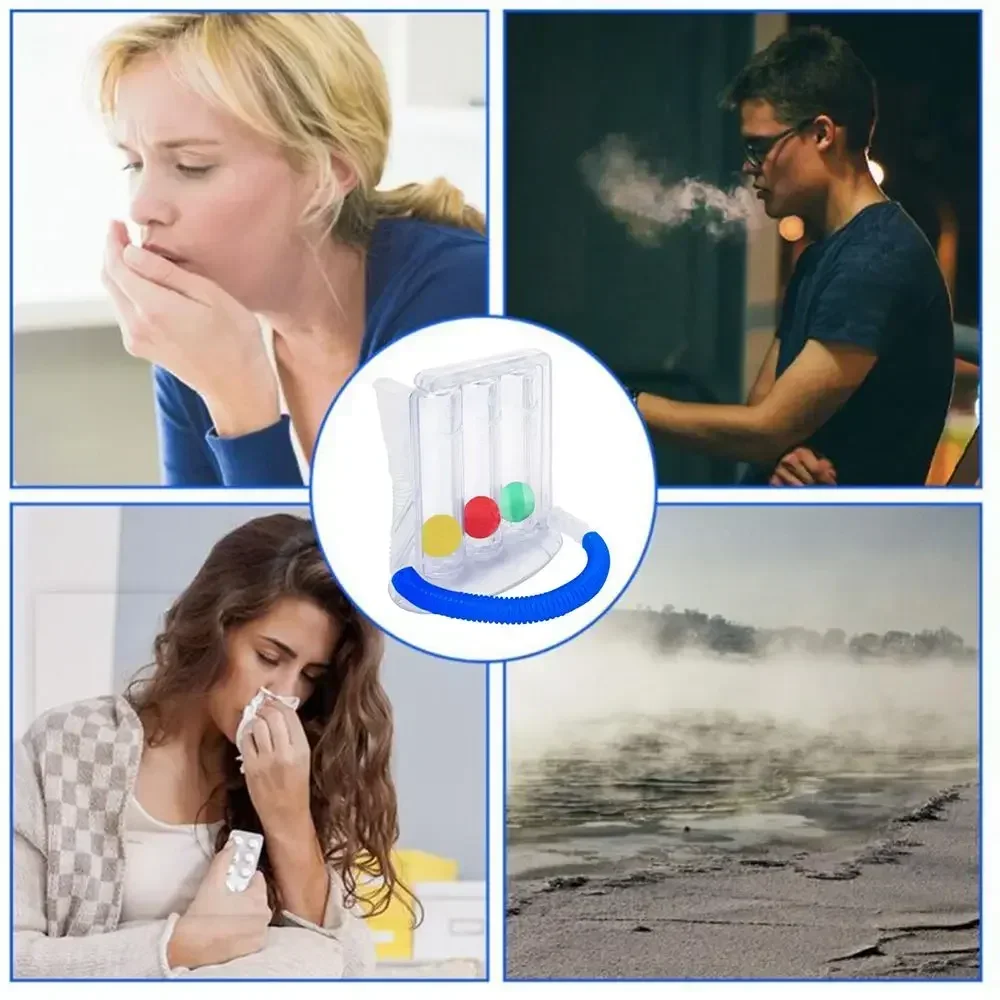 Respiratory Spirometry Lung Function Improvement Trainer With 3 Balls ...