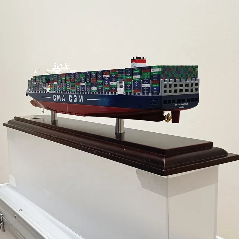 CMA Cargo Ship Model - Miniature Shipping Container Scale Model