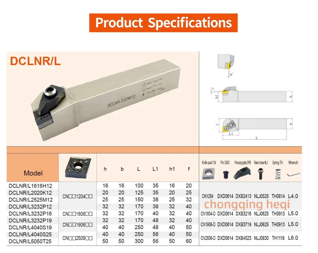 Cnc Lathe Inserts Tool Holder External Turning Tool Holder Dclnr2020 Dclnr2525 Dclnr3232 For ...