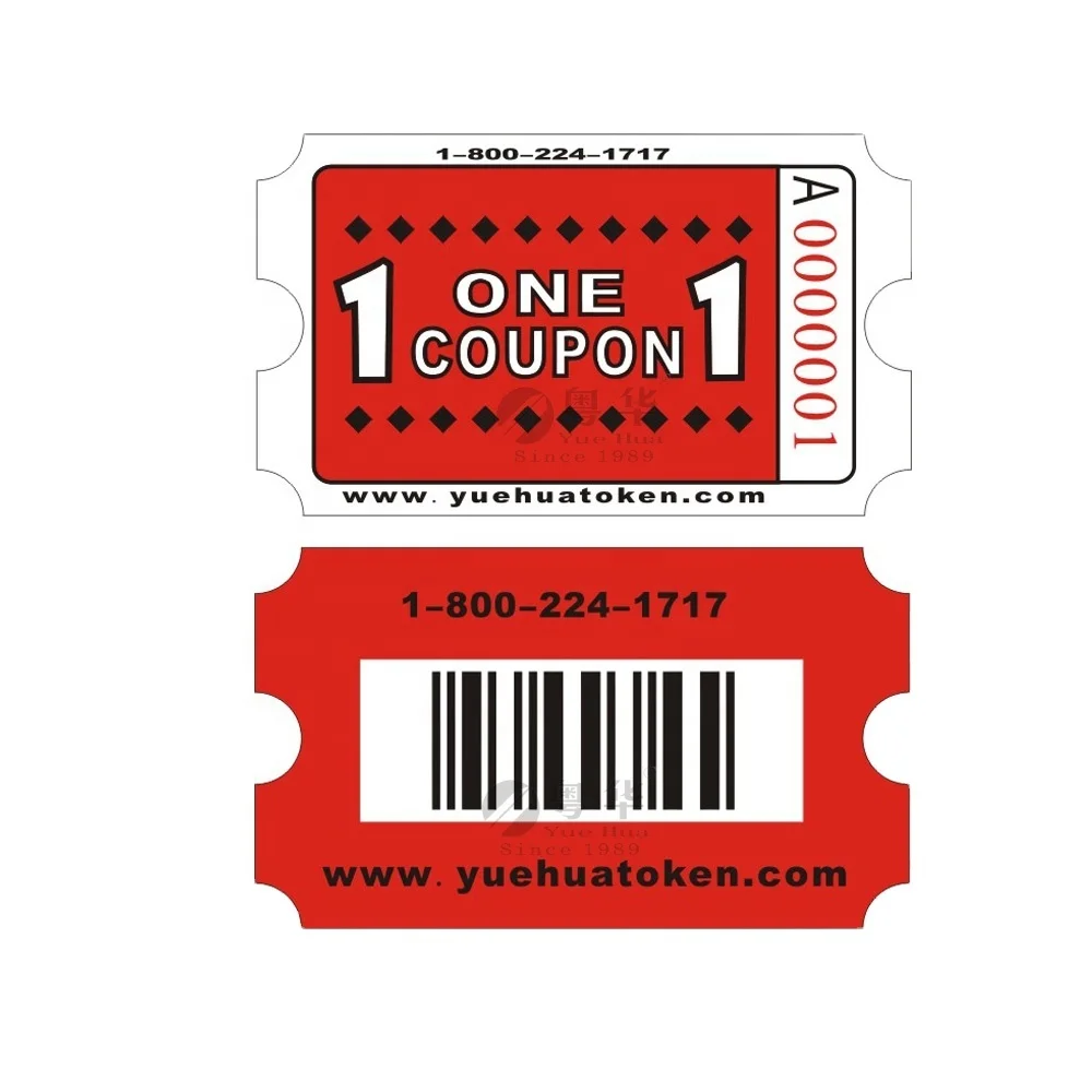Tickets para máquinas de redención operadas por monedas, máquina Arcade ...