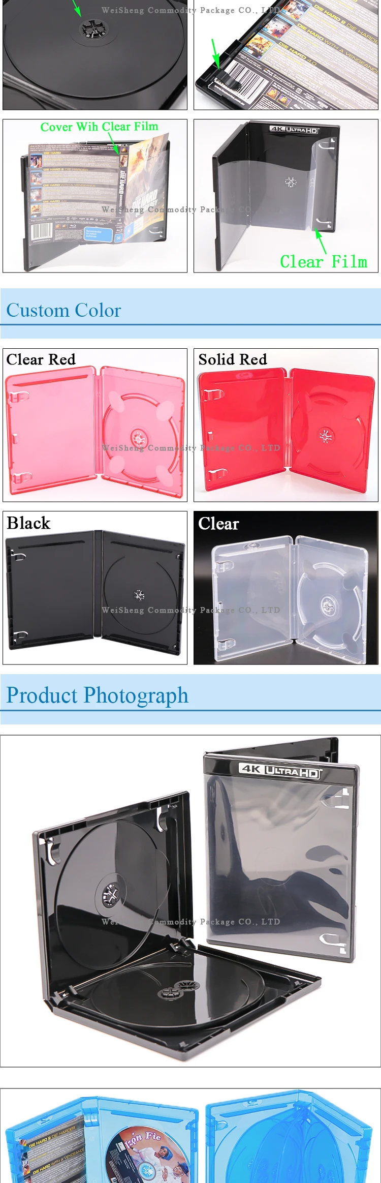 Wholesale Single Box Standard Size With Embossed Logo 25mm Bluray Dvd ...