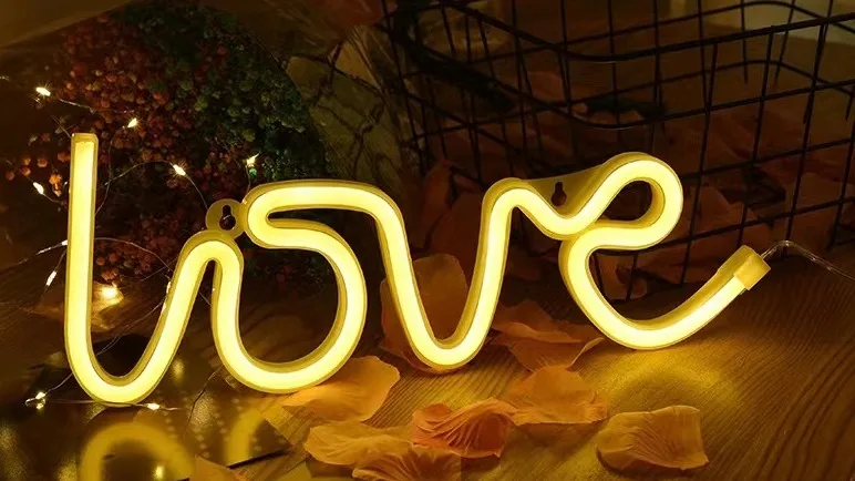 Letter Hanging Usb Battery Operated Neon Lights Night Light Led Home Neon Sign For Wall Wedding ...