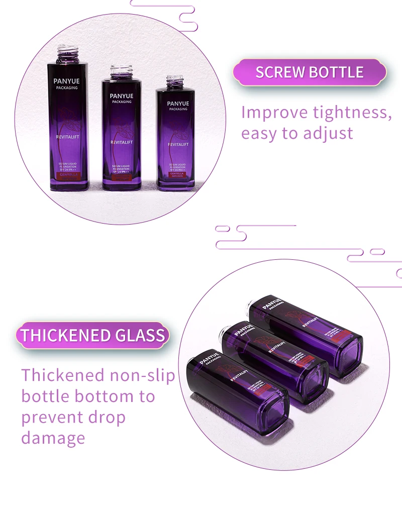 Wholesale Empty Gradient Purple Square Container Face Lotion 4oz Face ...