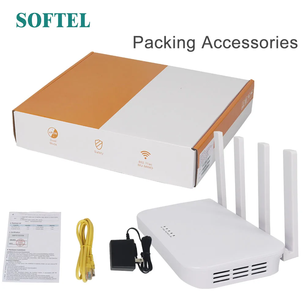 High Speed Wifi6 Fiber Optic Access Point - SOFTEL ONT-4GE-VUW618