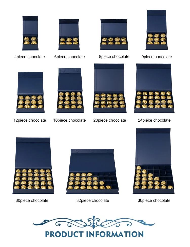 Custom Luxury Paper Packaging Chocolate Candy Box With Divider Box For ...