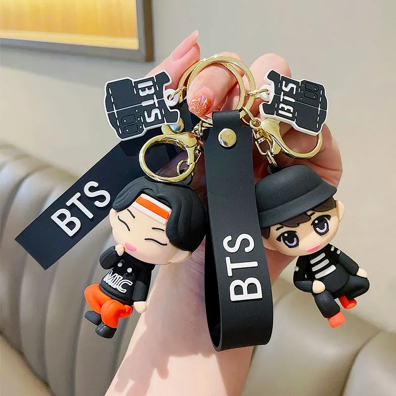 New 6cm 7 Styles 3d Sitting Posture Bt21 Bts Pvc Key Chain For Kid Gift ...