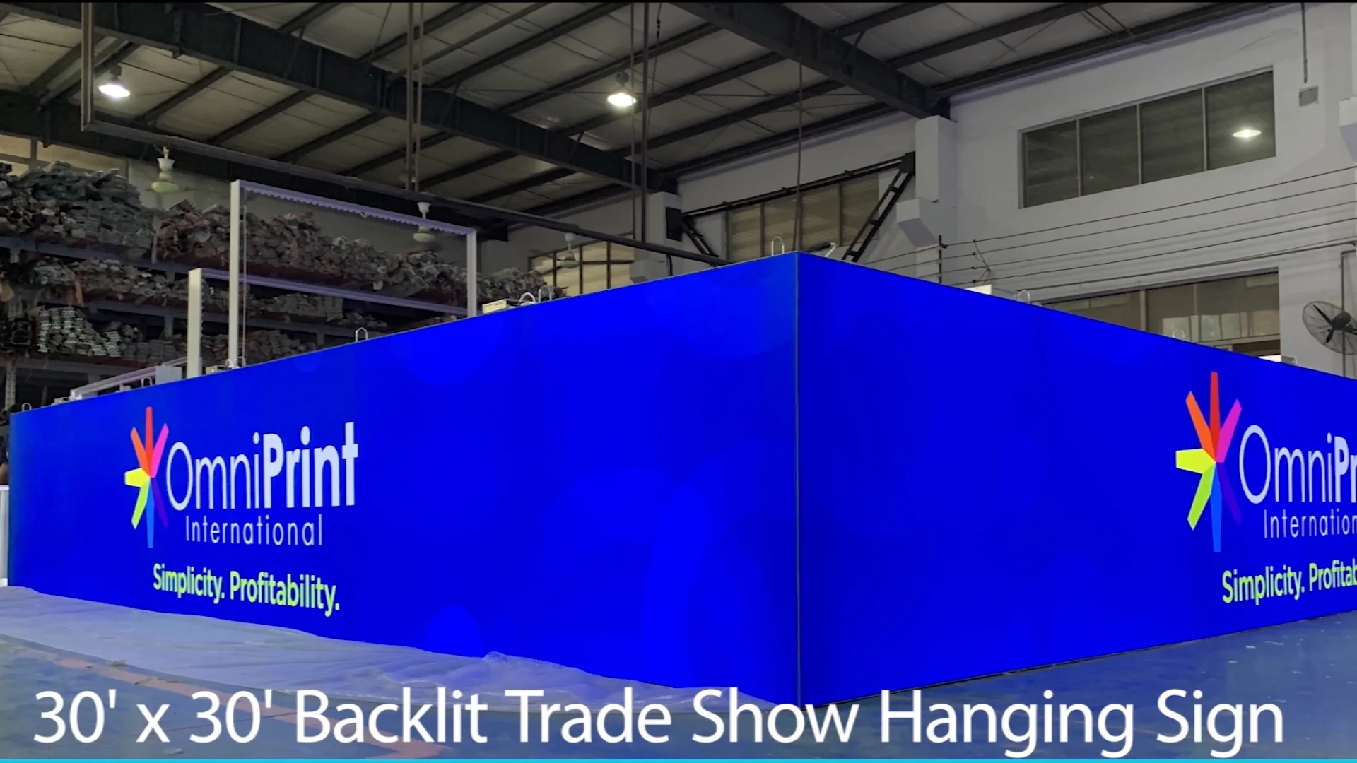 Illuminate Aluminum Frame Hanging Signs Exhibition Display Booth With ...