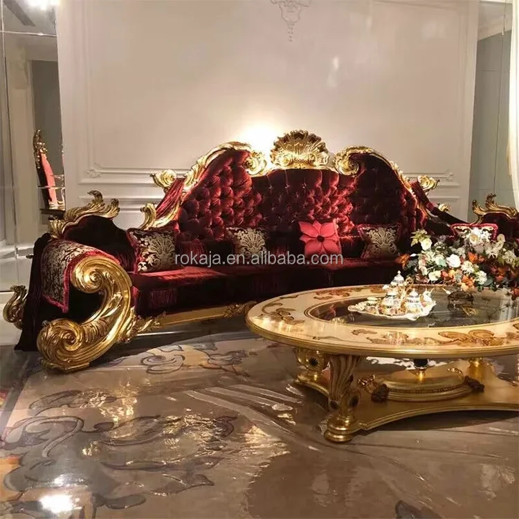 American Superstar's Gold Royal Sofa Set Luxury 1+2+4 Seat Emperor Sofa ...