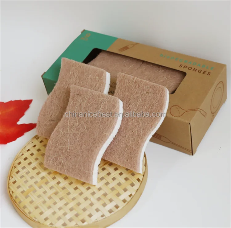 Natural Cellulose Eco Friendly Kitchen Dish Cleaning Biodegradable Wood ...