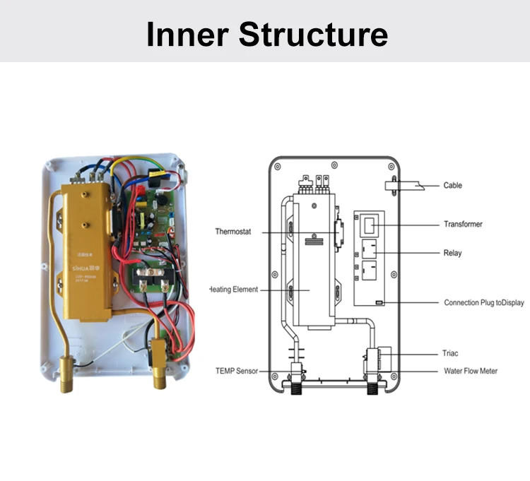 240V 9kw ETL Household Intelligent Inverter Instant Hot Water Tankless ...