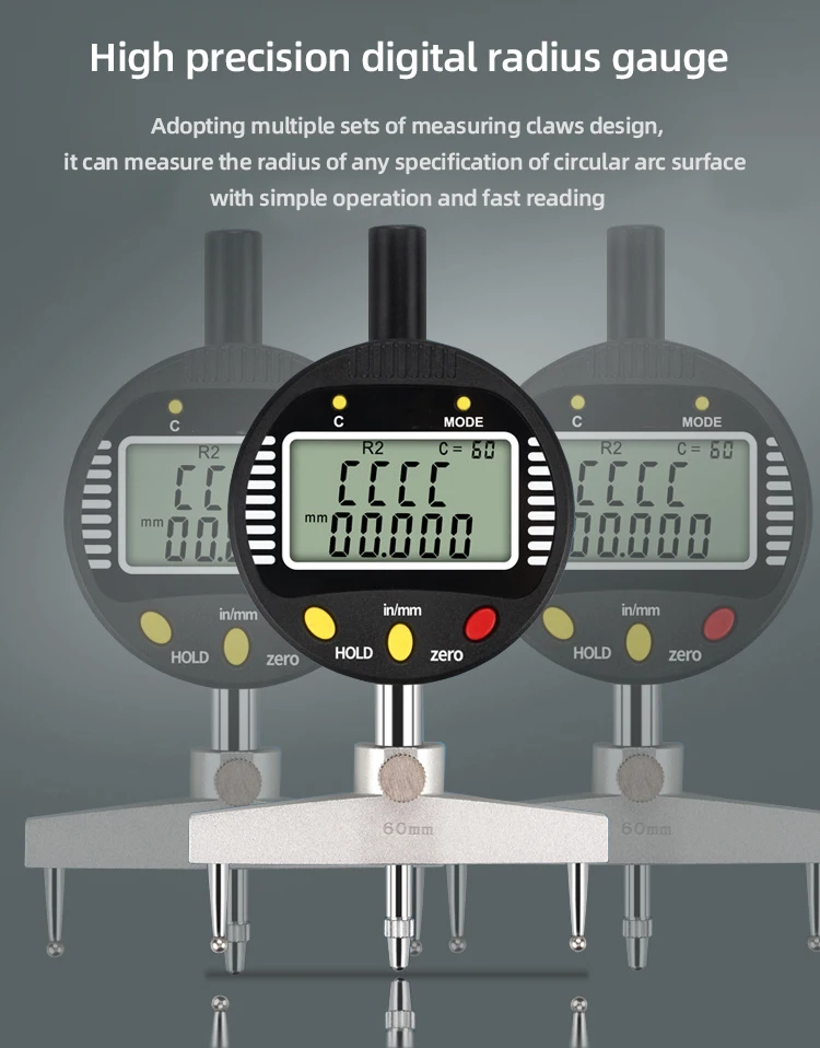 High Precision Digital Radius Gauge - Arc Ball Diameter Measurement ...
