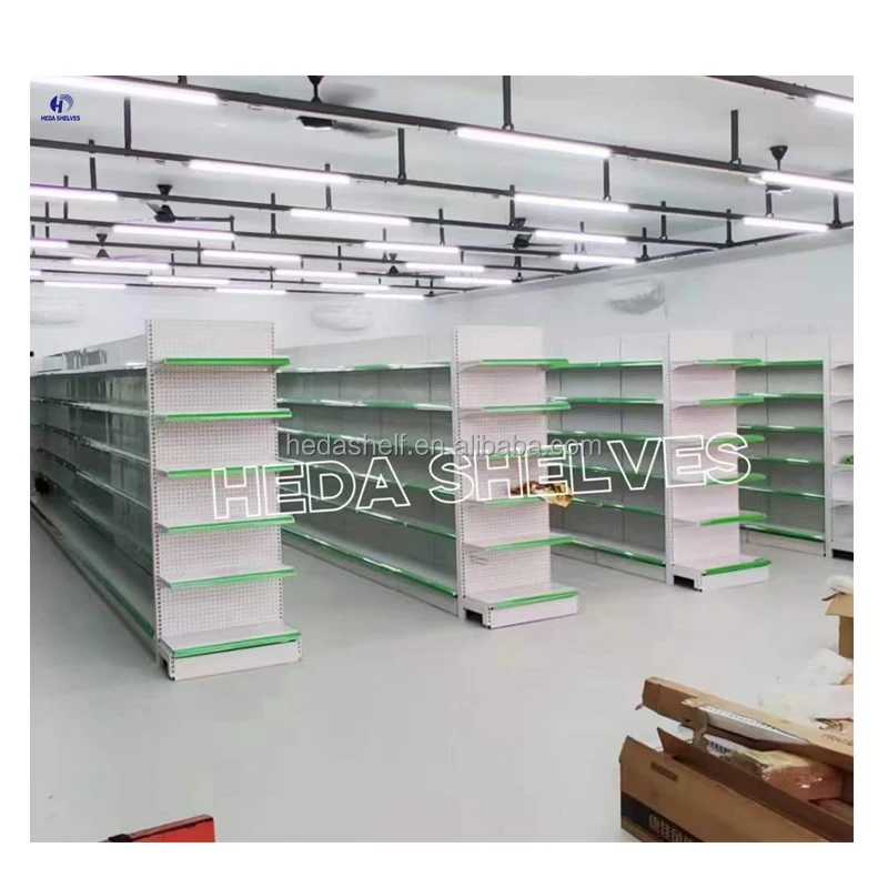 Heda Fashionable Supermarket Shelving - Double-Sided Gondolas