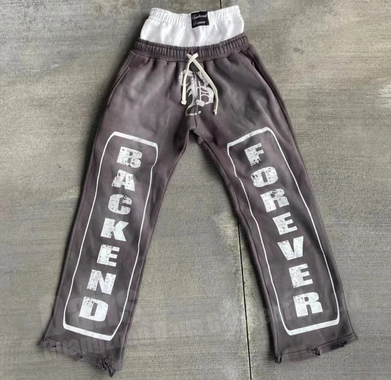 Custom Screen Print Acid Wash Sun Faded Black Baggy Sweatpants ...