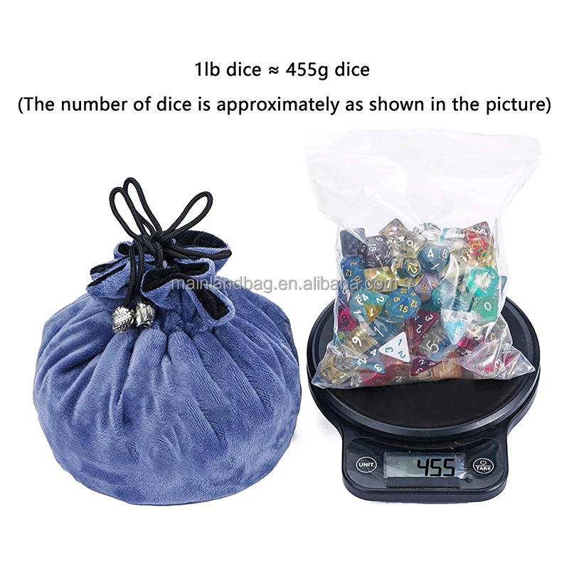 Big Capacity DND Dice Storage Bag Double Drawstring Dice Bag Durable ...