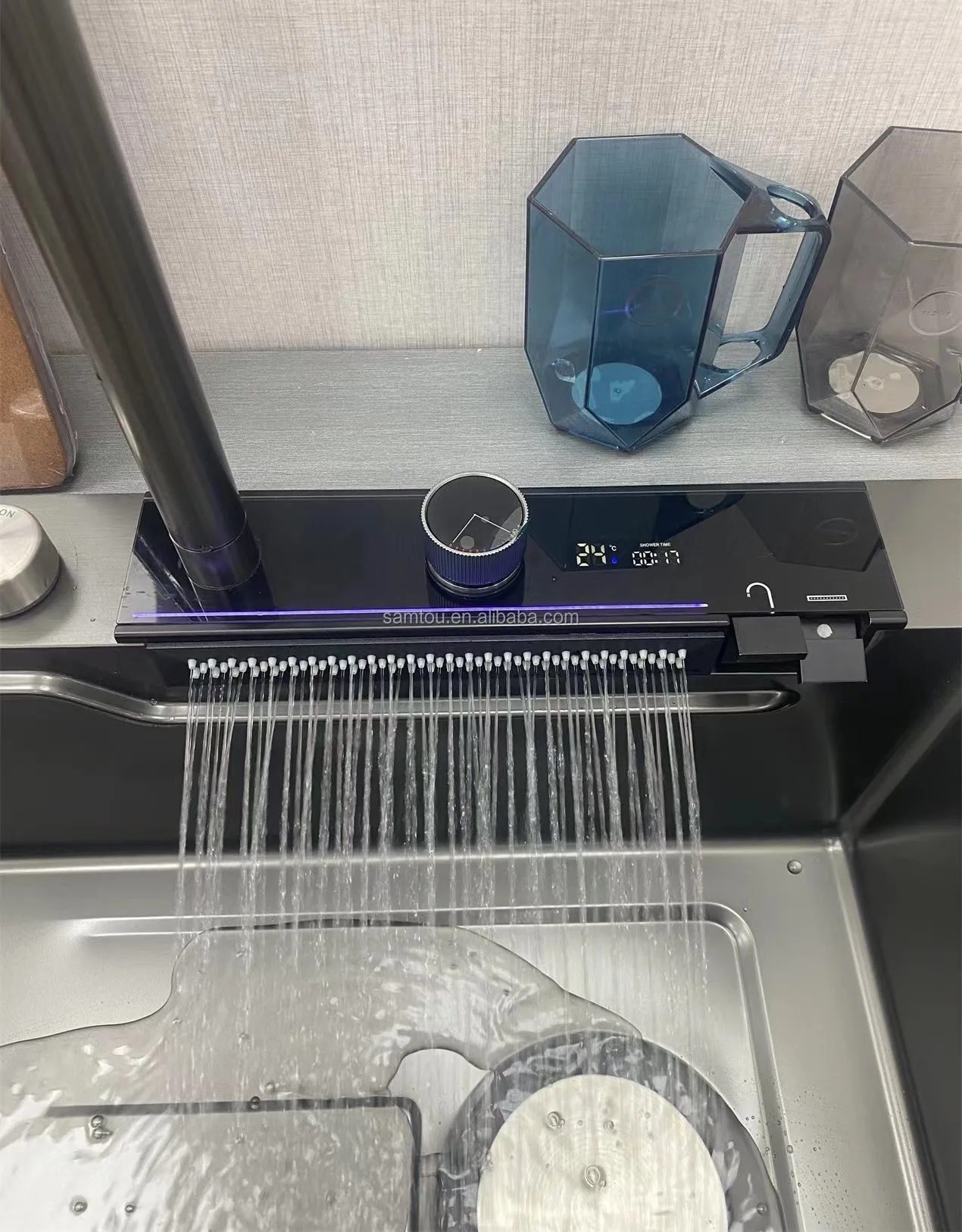 SamTou Digital Waterfall Kitchen Sink - 304 Stainless Steel Undermount ...