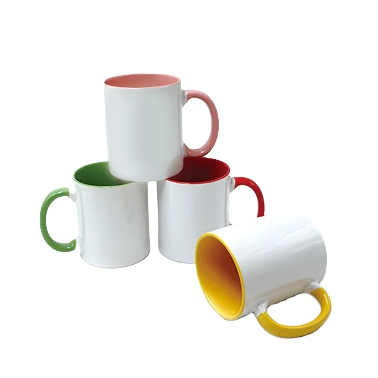 3a 11oz 330ml White Sublimation Inner Colorful Stoneware Ceramic Coffee ...