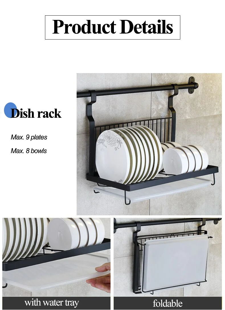 201 Stainless Steel Kitchen Wall Mounted Storage Racks Spice Cutlery ...