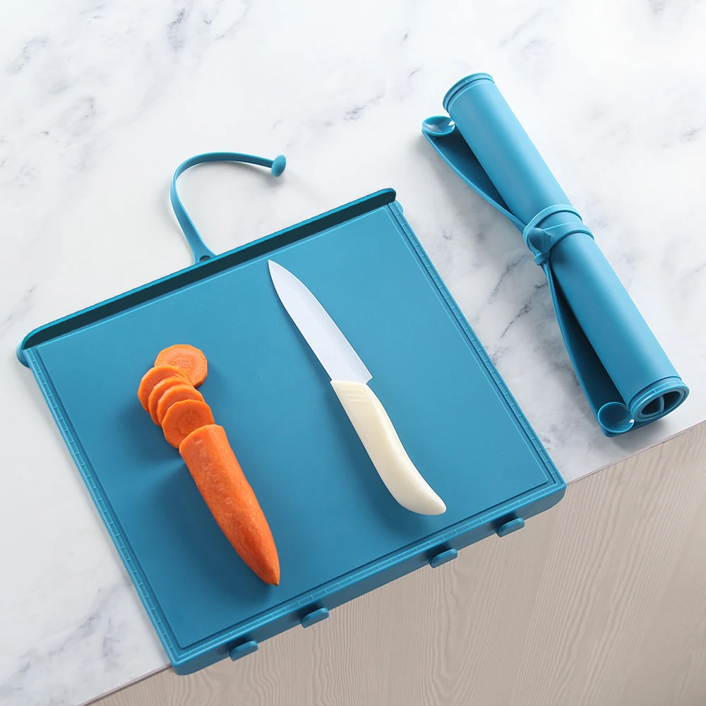 Collapsible Silicone Cutting Board Portable Slip Resistant Cutting Mat ...