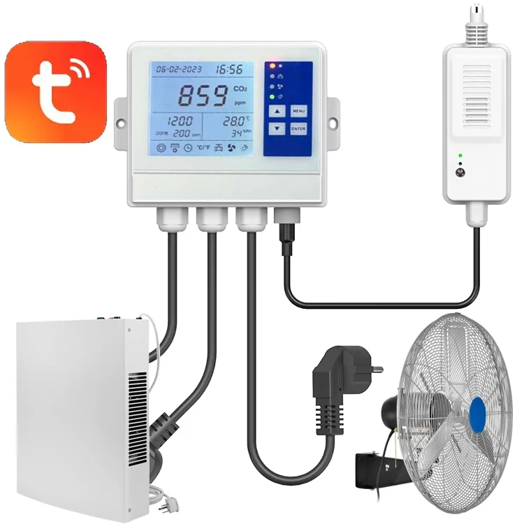Tuya Day&night Auto Control Greenhouse Mushroom Grow Room Co2 Sensor ...