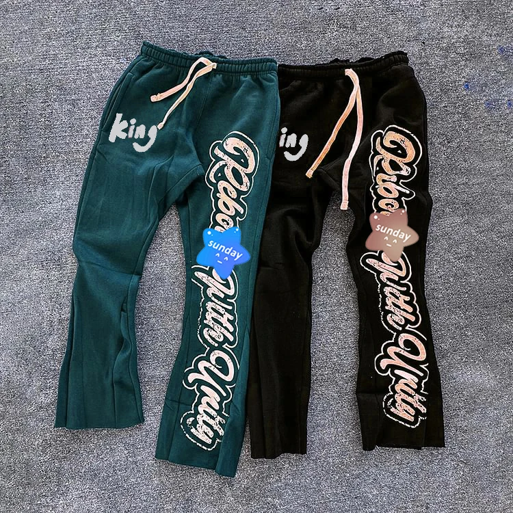 Custom High Quality 100% Cotton Screen Printed Sweatpants