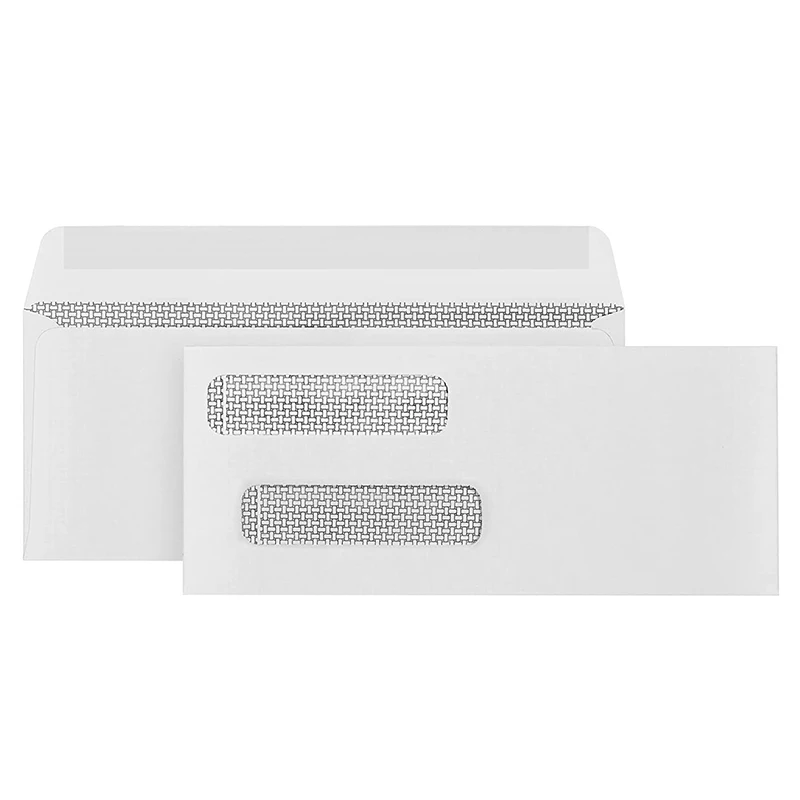 Custom #10 Self Seal Double And Single Window Bussiness White Security ...