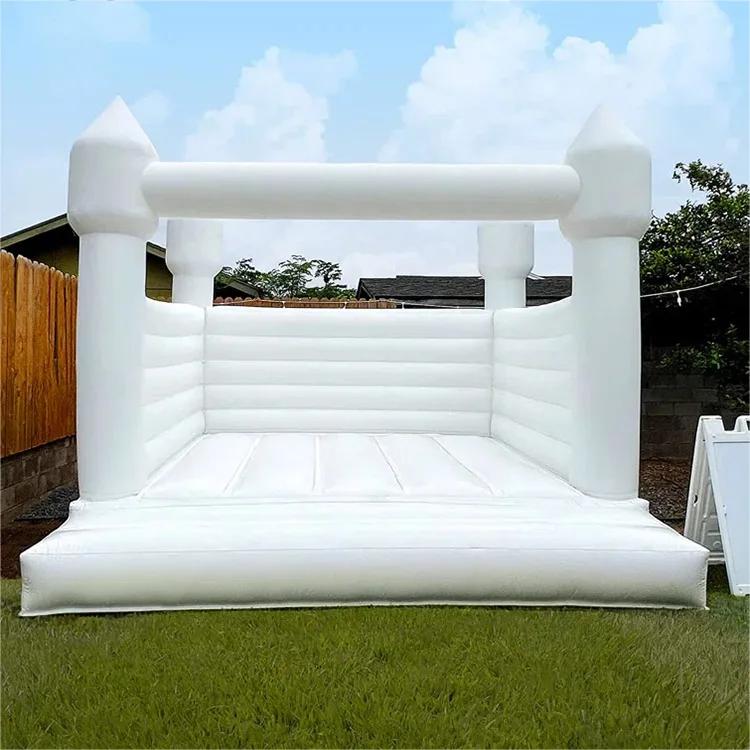 Commercial Grade Pvc White Bounce House With Slide - Buy White Bounce ...