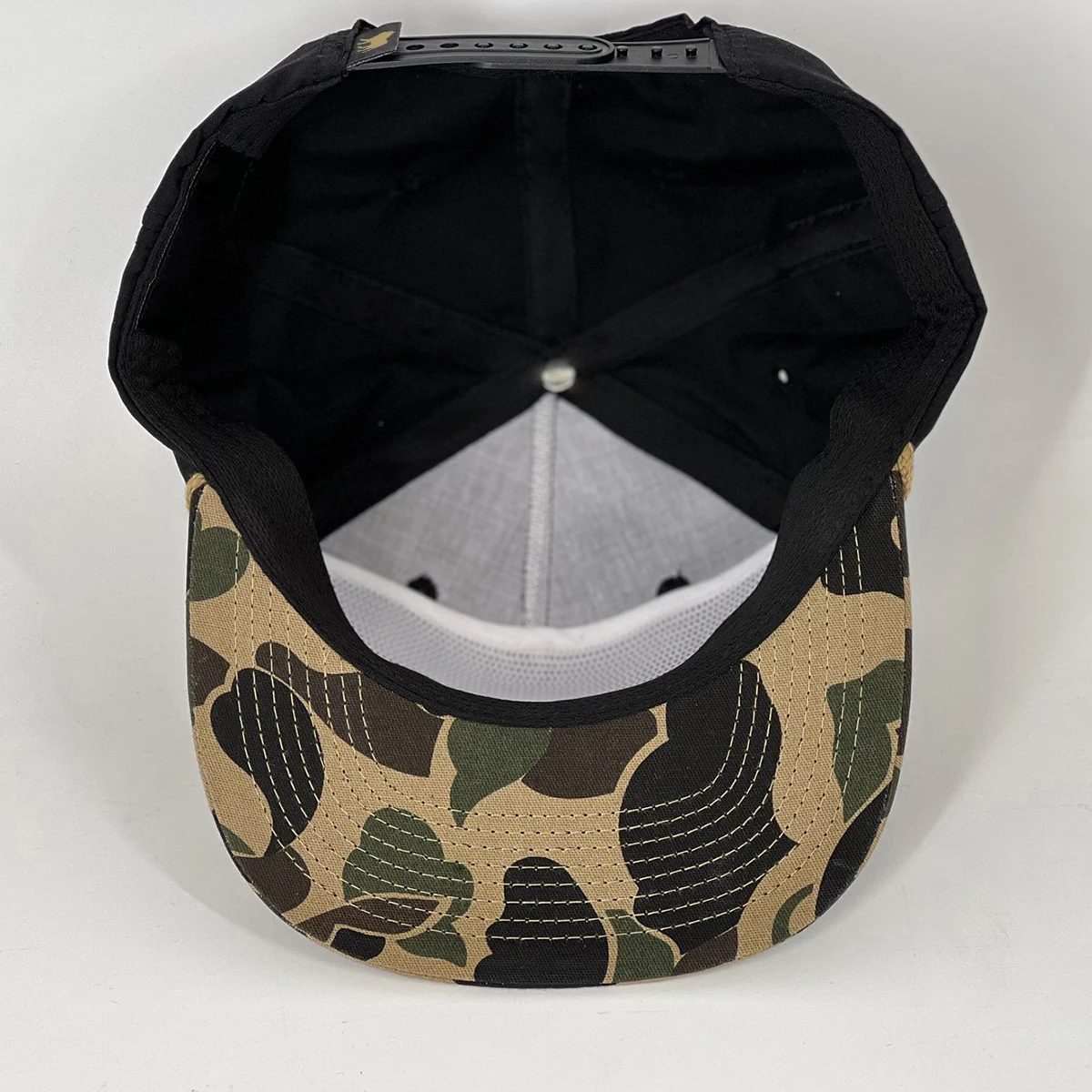Design Your Own Screen Printing Logo Camo Brim Black Snapbacks Cap Mid ...