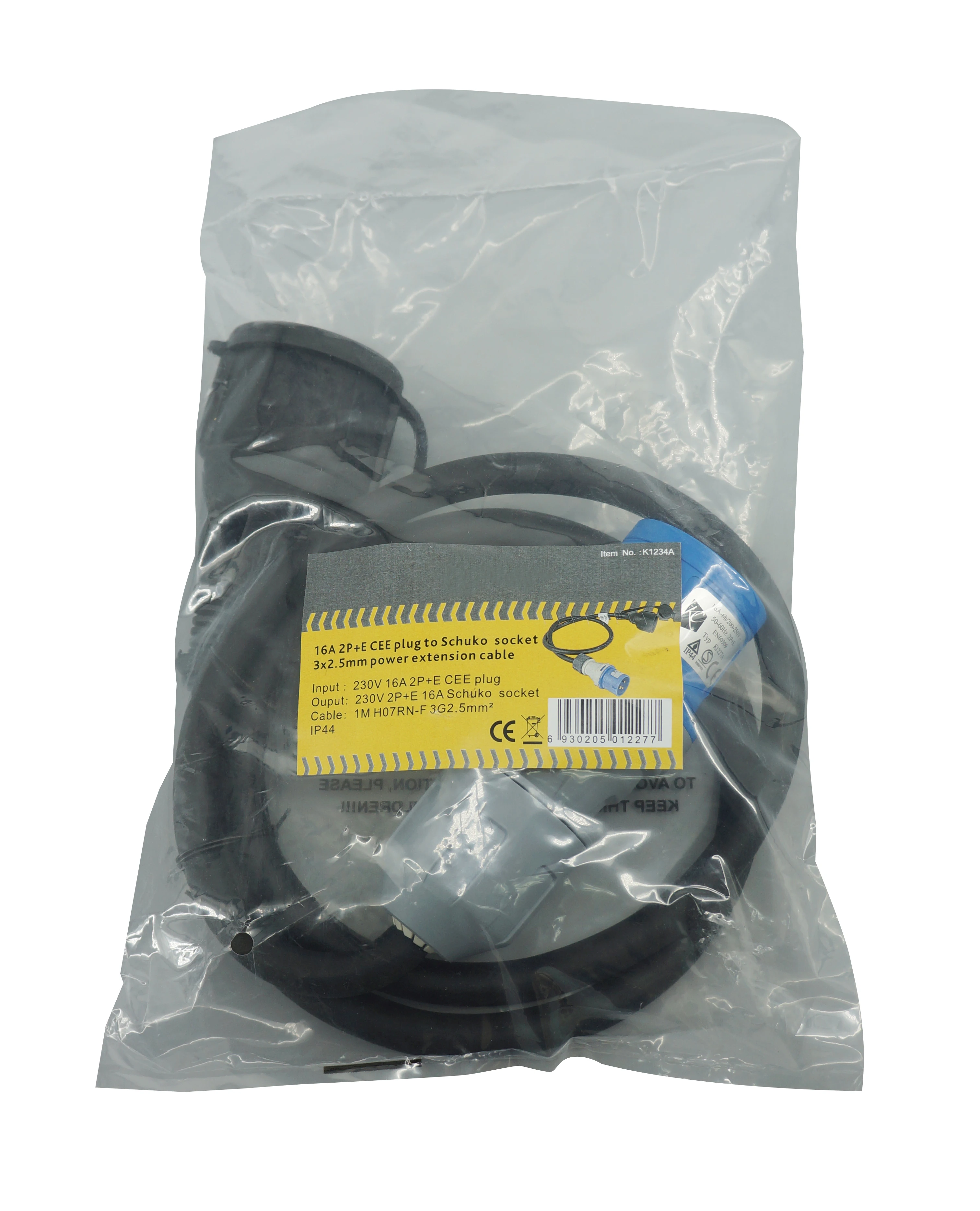 0.3m Eu Schuko Plug To 32a 2p+e Cee Socket 3x2.5mm Power Extension ...