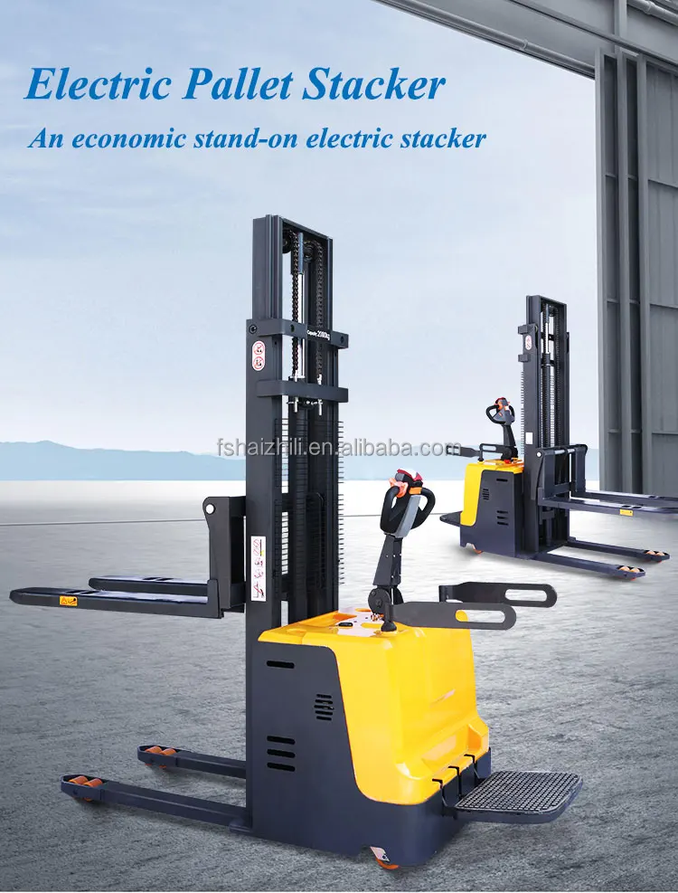 1T 3m Stacker with Adjustable Lifting Forks 1.5ton Walking Stand on ...