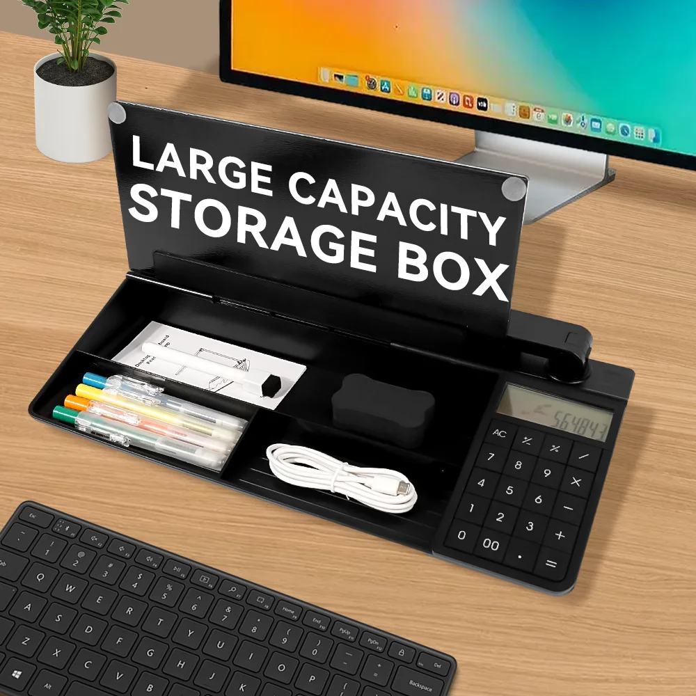 Black Dry Erase Computer Desk Pad Whiteboard Note Board Led Lighting ...