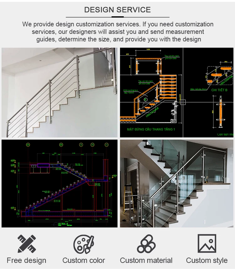 Modern Stainless Steel Base Laminated Glass Balcony Handrails