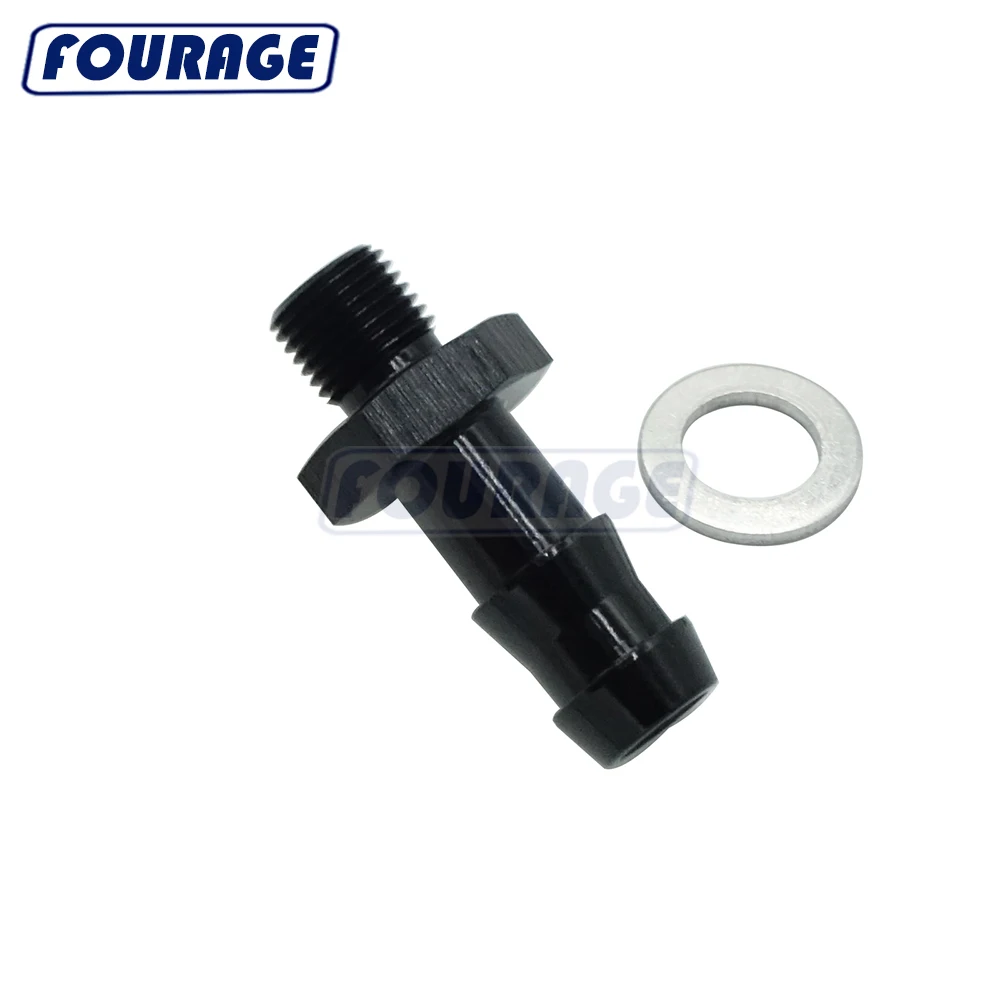 Aluminum Fuel Hose Fitting Metric Male Thread M10x1.0 To 3/8" Barb Push ...