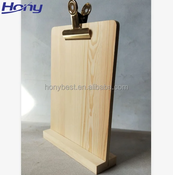 Wooden Standing Clipboard Tabletop Menu Stand With Binder Clip Wedding ...