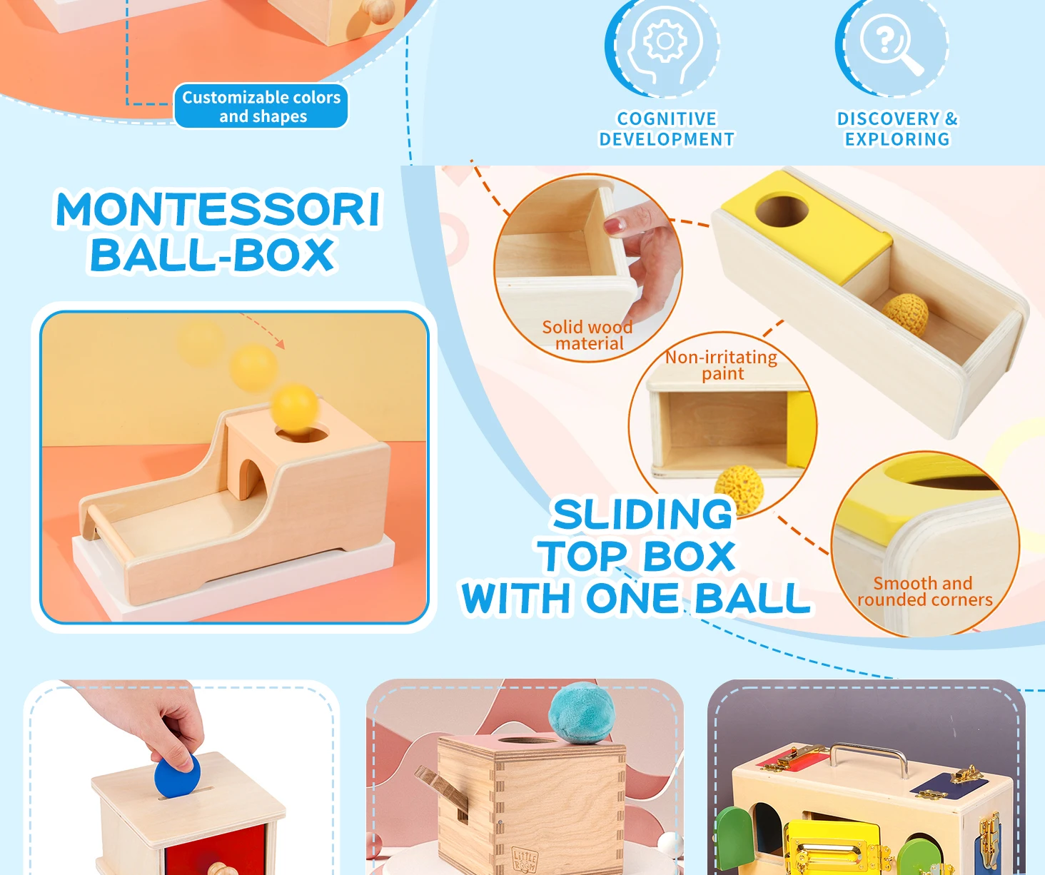 Montessori Kids Wooden Coin Box Drawer Game Educational Toys Preschool ...