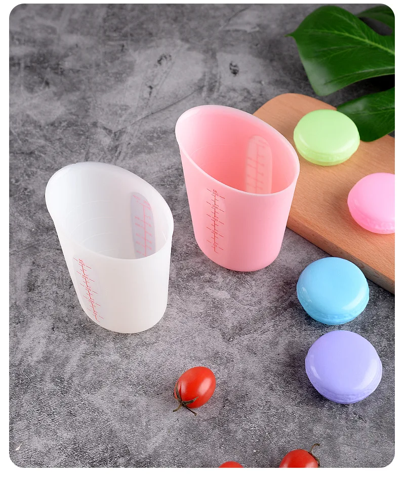250ml 500ml Silicone Measuring Cups Measuring Jug Transparent Dual ...