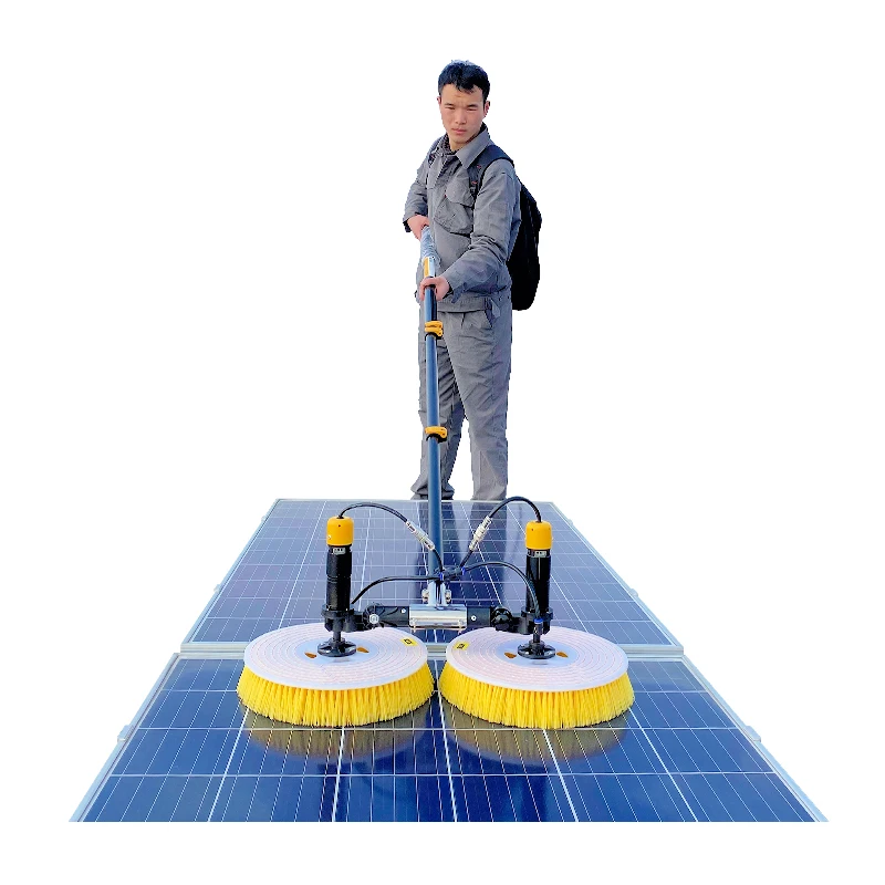 Rotating Brushes Washing Robot For Rooftop Solar Farm Power Plant Solar ...
