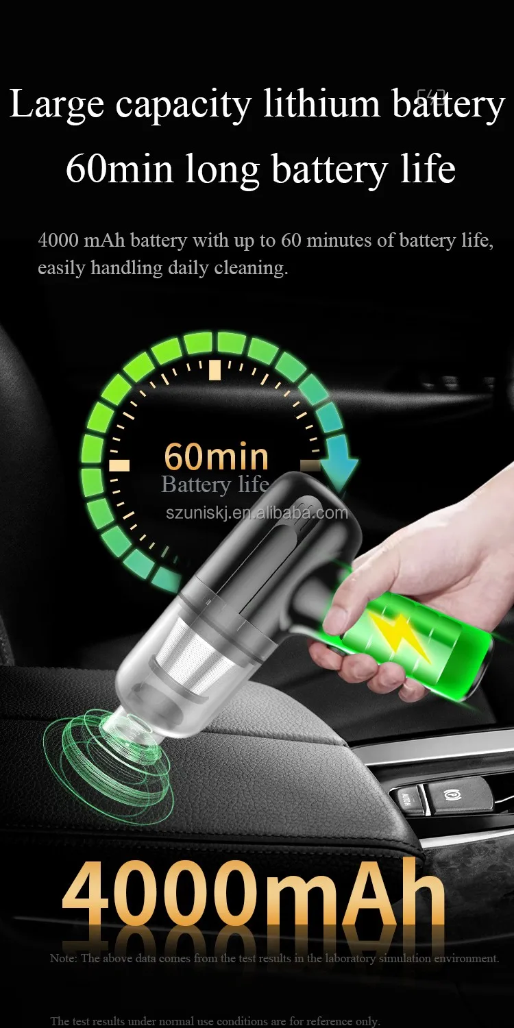 Rechargeable Handheld Cordless Portable Vacuum Cleaner for Car 11000Pa ...