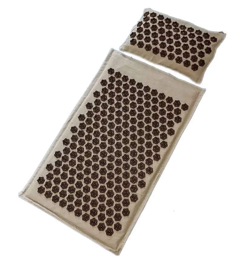 Natural Linen Acupressure Mat Foot Spikes Massage Akkupressur Mat And ...