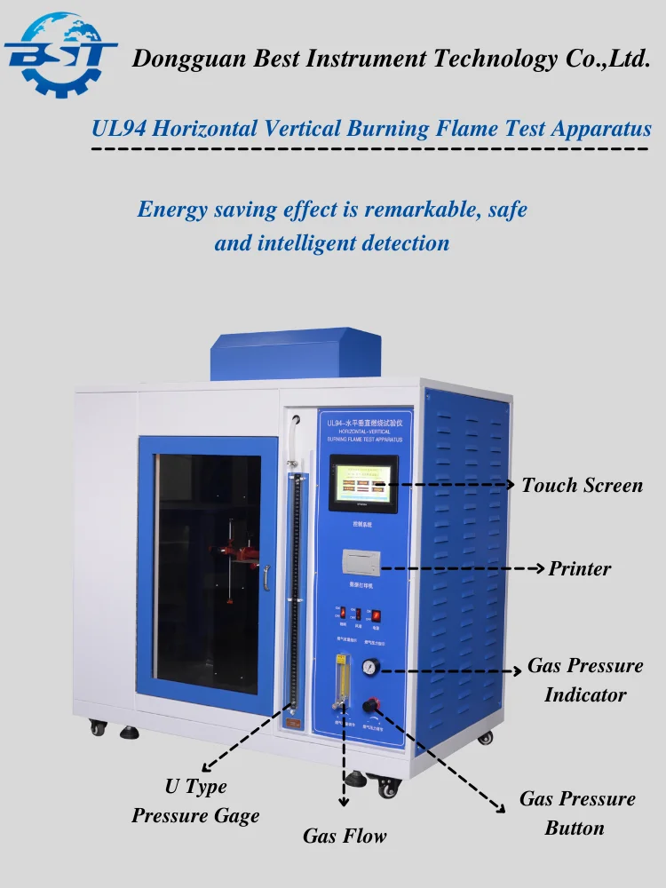 Ul94 Horizontal and Vertical Flame Resistance Tester for Plastic ...