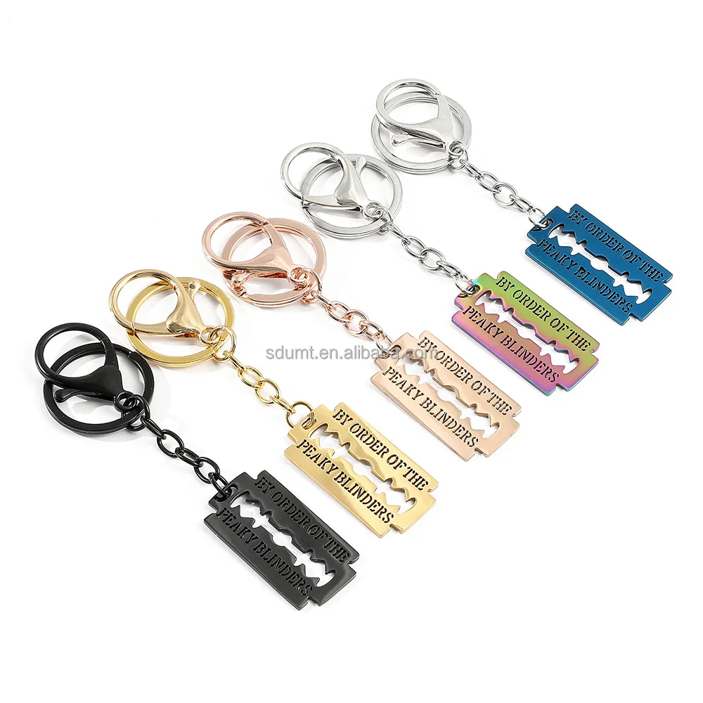 Bloody Gang Razor Party Titanium Steel Razor Blade Keychain Men's ...