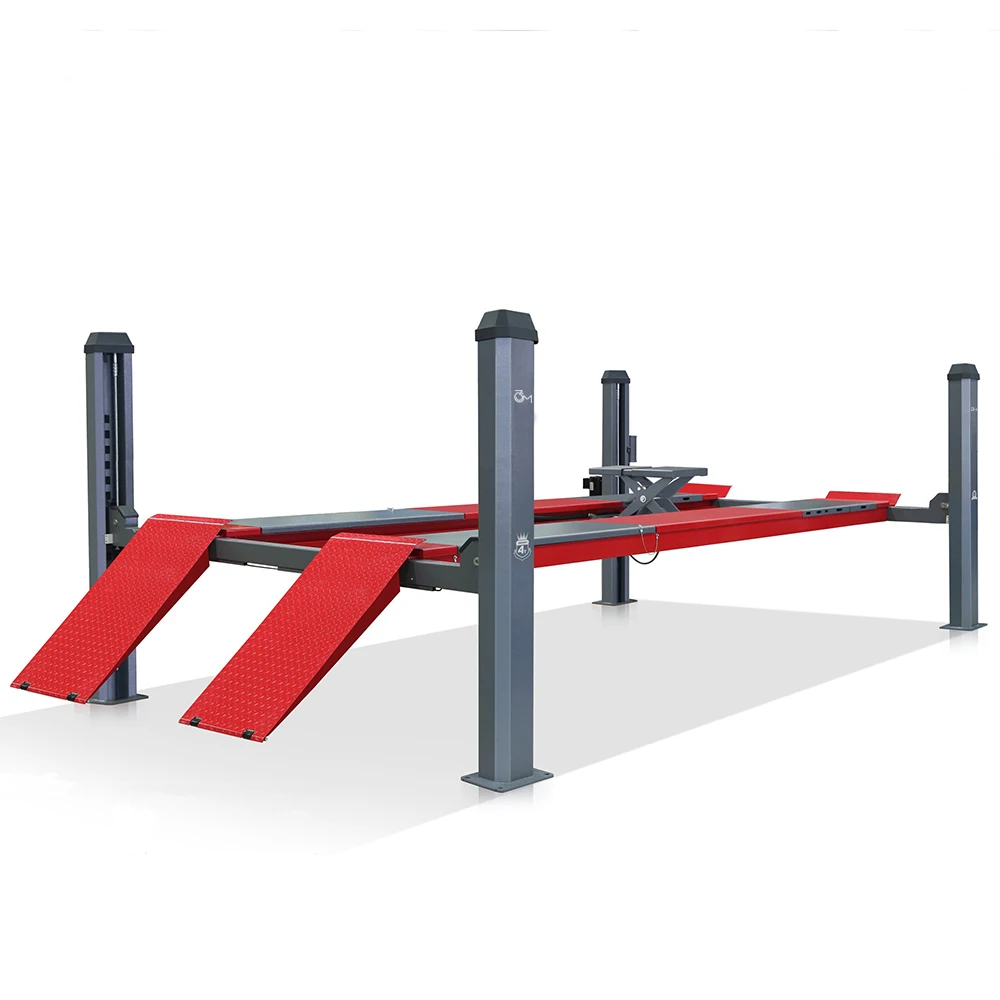 Pneumatic Release Four Post Lift Hydraulic 4 Post Car Lift Used For Four-wheel Alignment - Buy ...