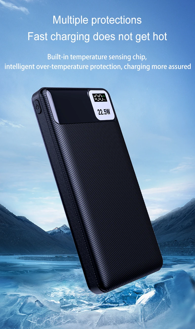 Customized Logo High Quality 20000mah Power Bank Led Display Portable Pd 22.5w Fast Charging ...