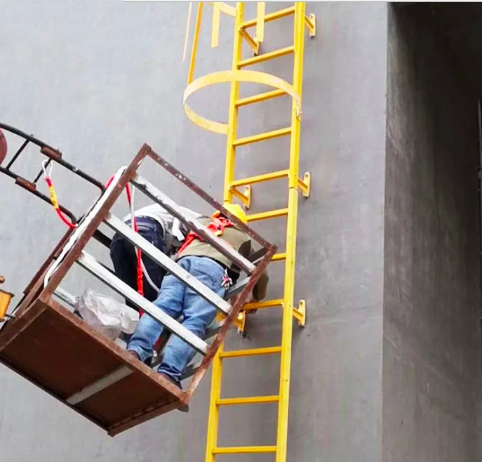 Climbing FRP Insulation Cage Ladder with Fire Escape Steps for ...